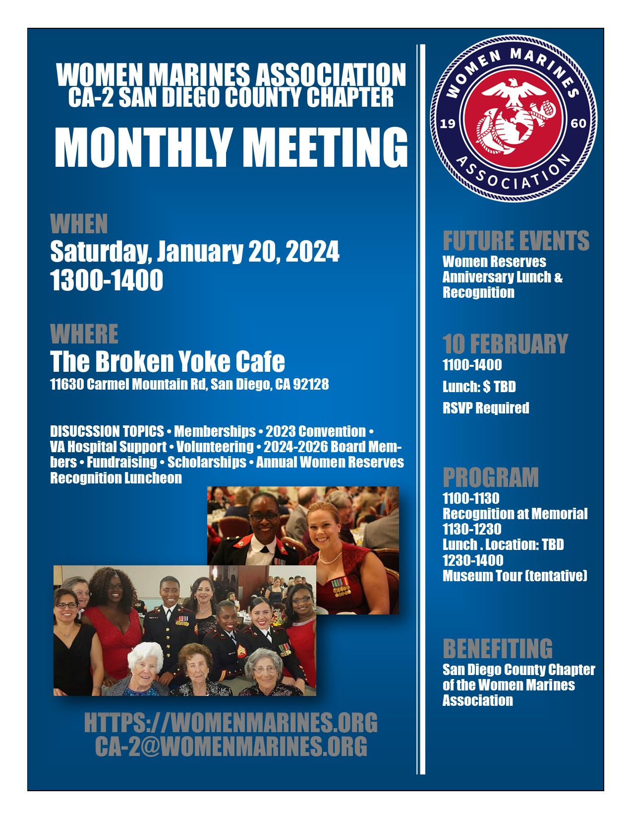 CA-2, San Diego County Chapter, WMA - Women Marines Association